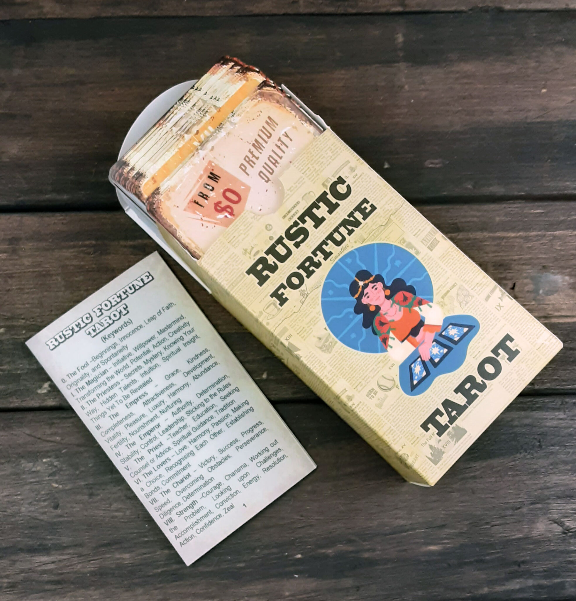 Rustic Fortune Tarot Deck 120 cards, guide LWB, tin box, numbered ...